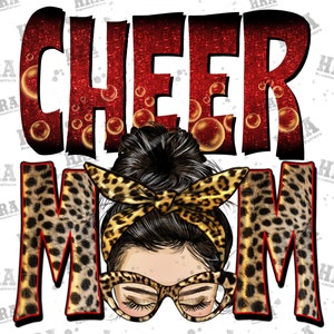 Cheer Mom Messy Bun Png Sublimation Design, School Spirit Png, Messy ...