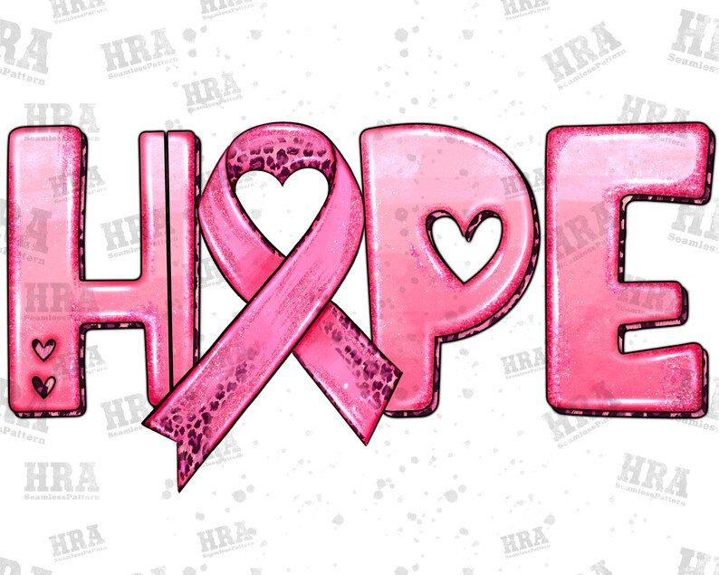 Hope and Pink Ribbon Png Sublimation Design Cancer Warrior - Etsy