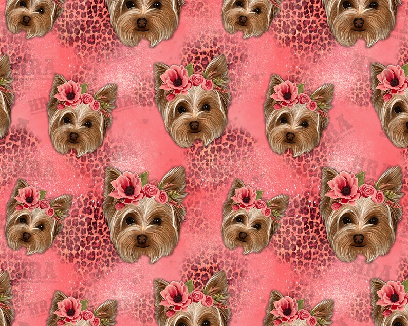 Yorkshire Yorkie Seamless Pattern Png Sublimation - Etsy