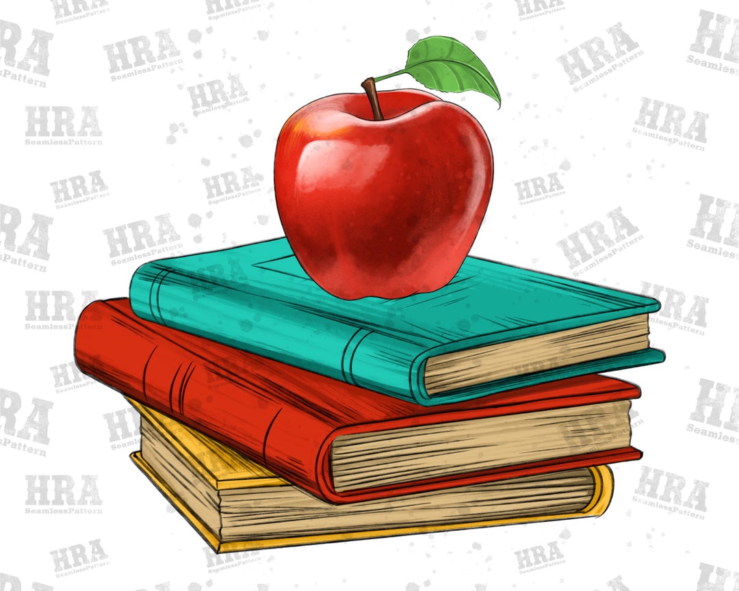 Teacher School Books With Apple Png Sublimation Design, Teachers' Day ...