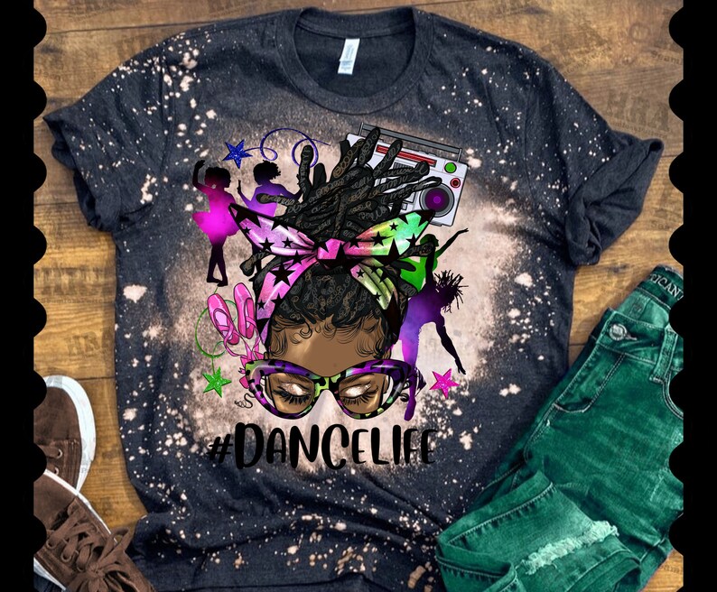 Afro Messy Locs Bun Dance Life Png Sublimation Design, Afro Messy Bun ...