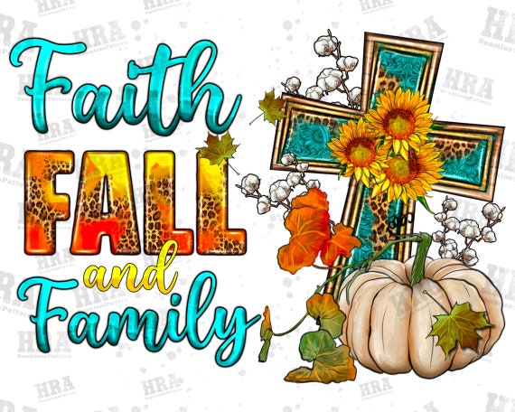 Faith Fall Family With Cross and Pumpkin Png Sublimation - Etsy