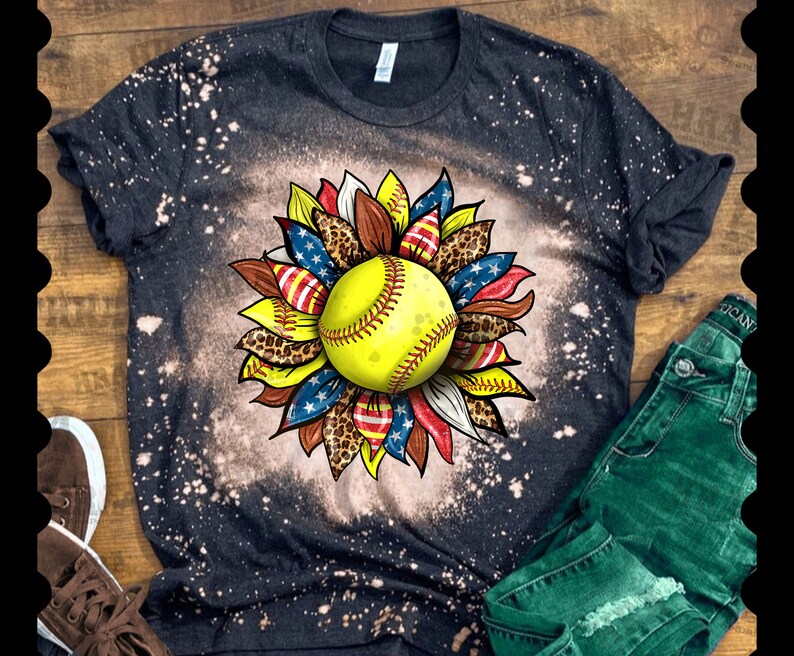 Western American Softball Sunflower Png Sublimation Design - Etsy
