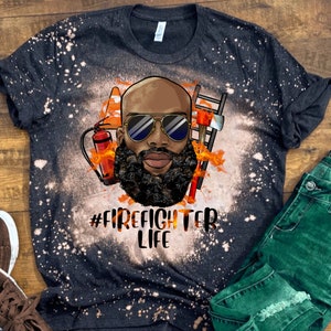 Bald Black Man Firefighter Life Png Sublimation Design, Afro Man ...