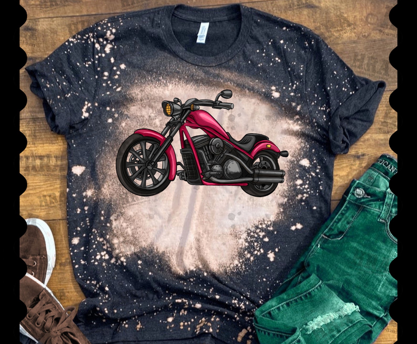 Pink Chopper Motorcycle Png Sublimation Design, Hand Drawn Motorcycle ...