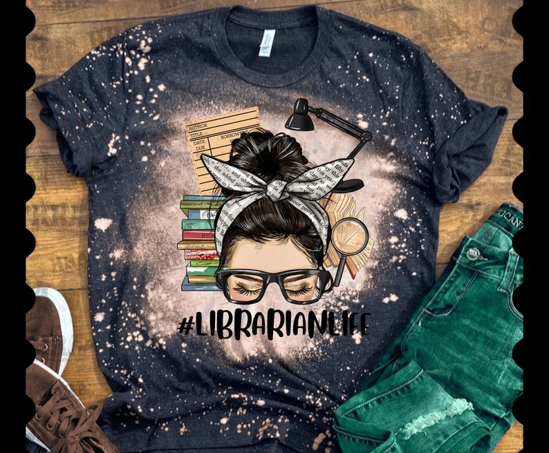 Messy Bun Librarian Life Png Sublimation Design Librarian - Etsy
