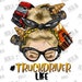 Blonde Messy Bun Truck Driver Life Png Sublimation Design,messy Bun ...