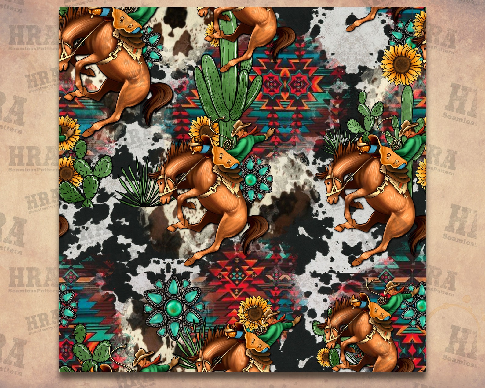 Rodeo Seamless Pattern Png Sublimation Design Bundle Western - Etsy