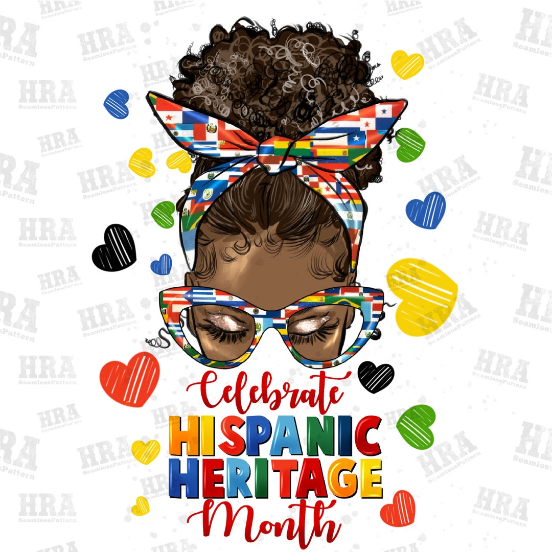 Afro Messy Bun Mexico Celebrate Hispanic Heritage Month Png, Messy Bun ...