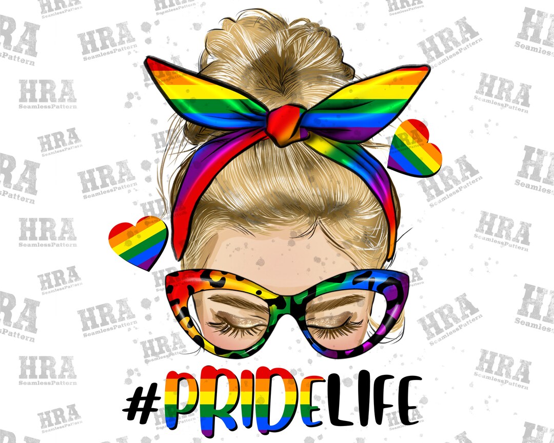 Blonde Messy Bun Pride Life Png Sublimation Design, Messy Bun Pride ...