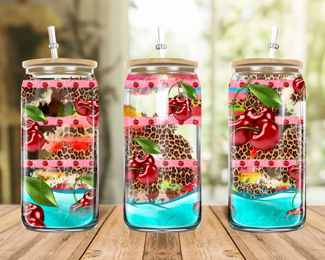 Western Summer Cherry Libbey Cup Png Sublimation Design, 16oz Libbey ...