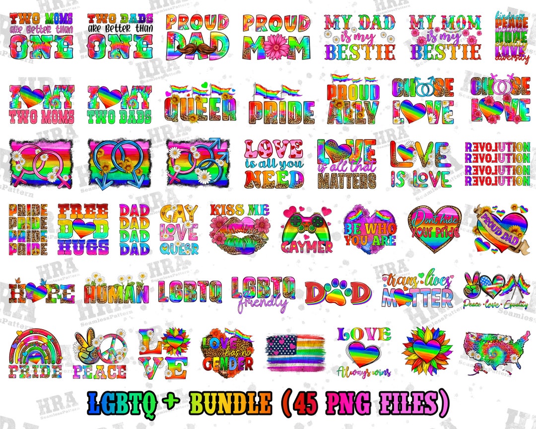 Lgbtq Bundle Png Sublimation Design Bundle, Hand Drawn Lgbtq Digital ...