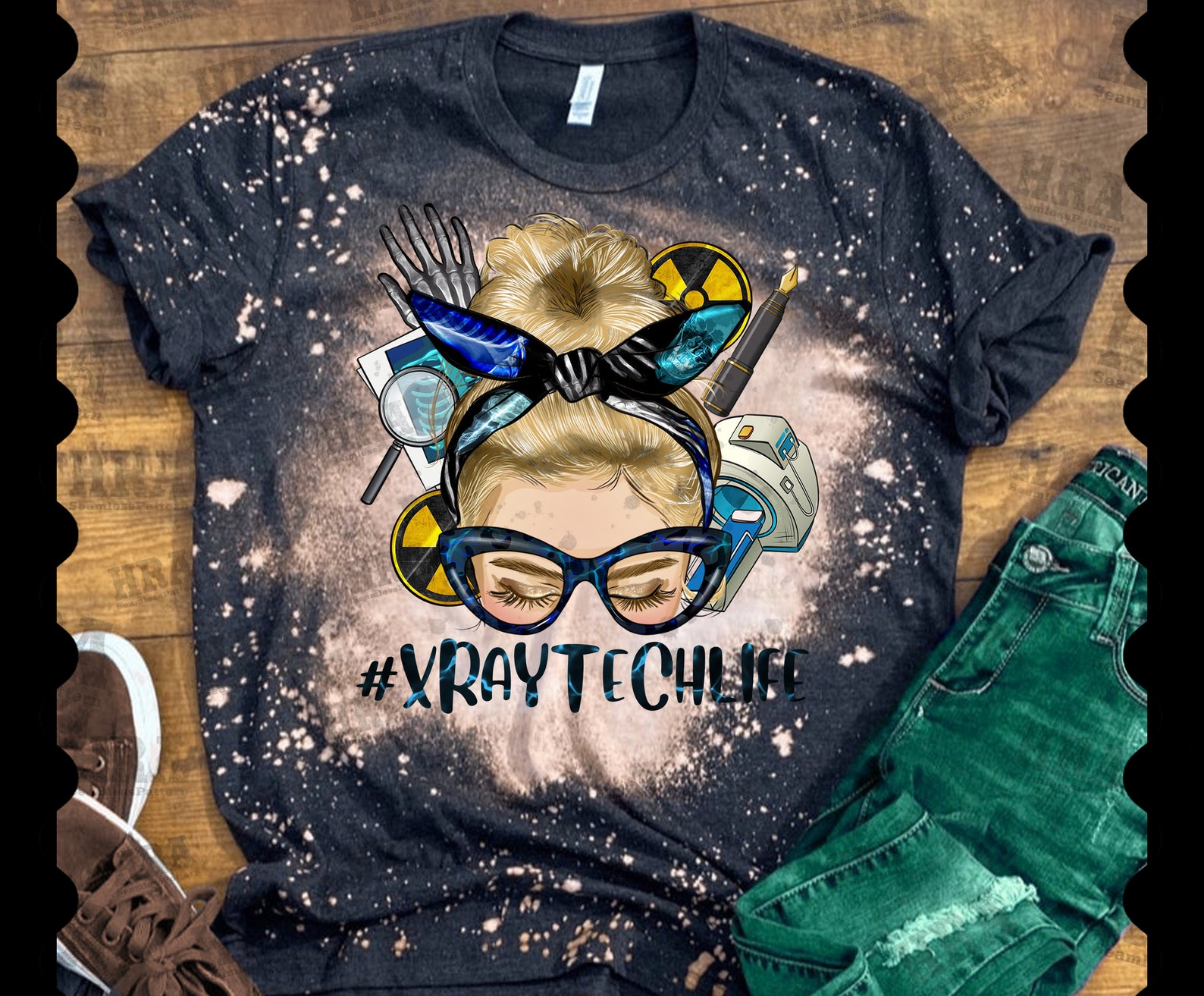 Blonde Messy Bun X Ray Tech Life Png Sublimation Design Messy - Etsy