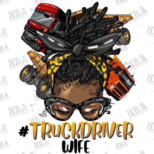 Afro Messy Bun Truck Driver Life Png Sublimation Design Black - Etsy