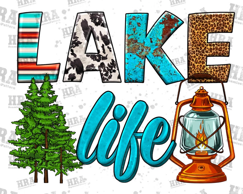 Western Lake Png Sublimation Design Bundle Hand Drawn Lake - Etsy