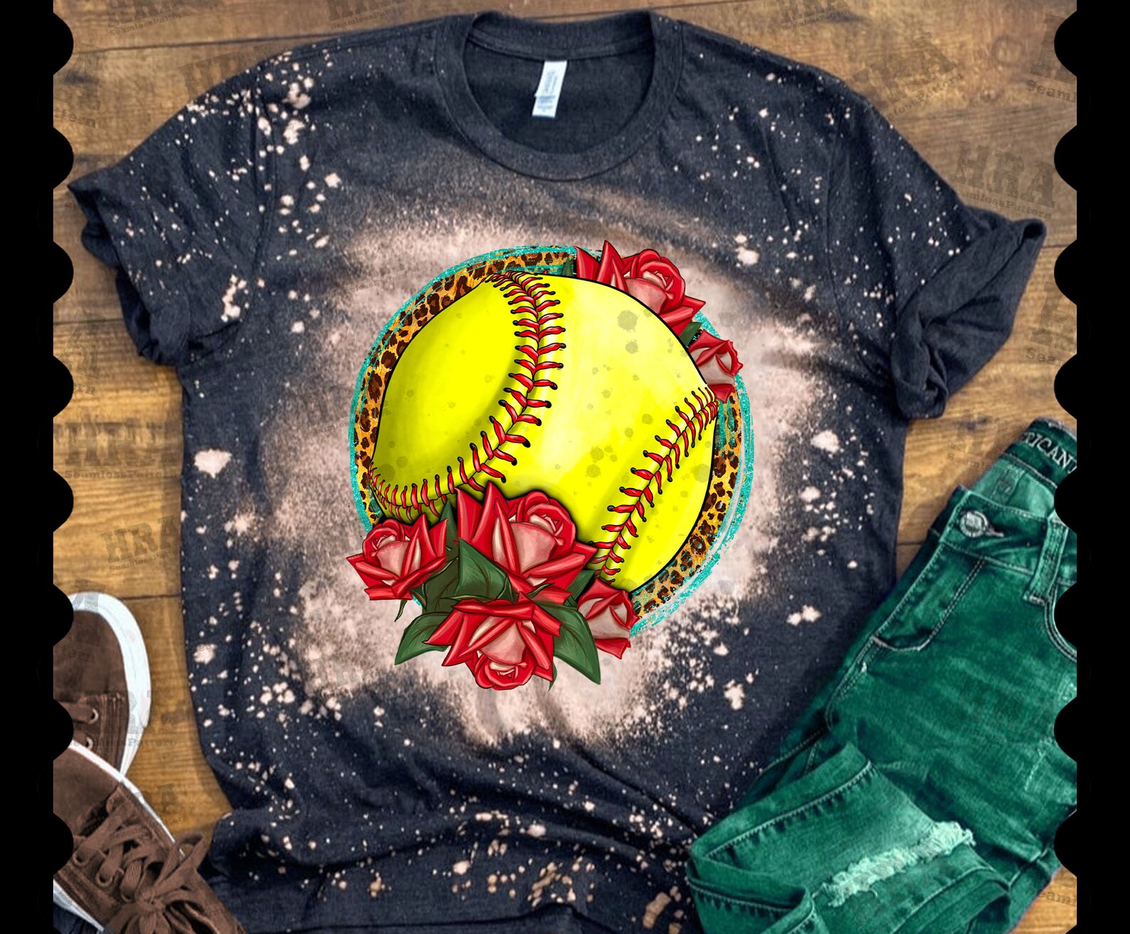 Western Softball With Roses Png Sublimation Design Floral - Etsy