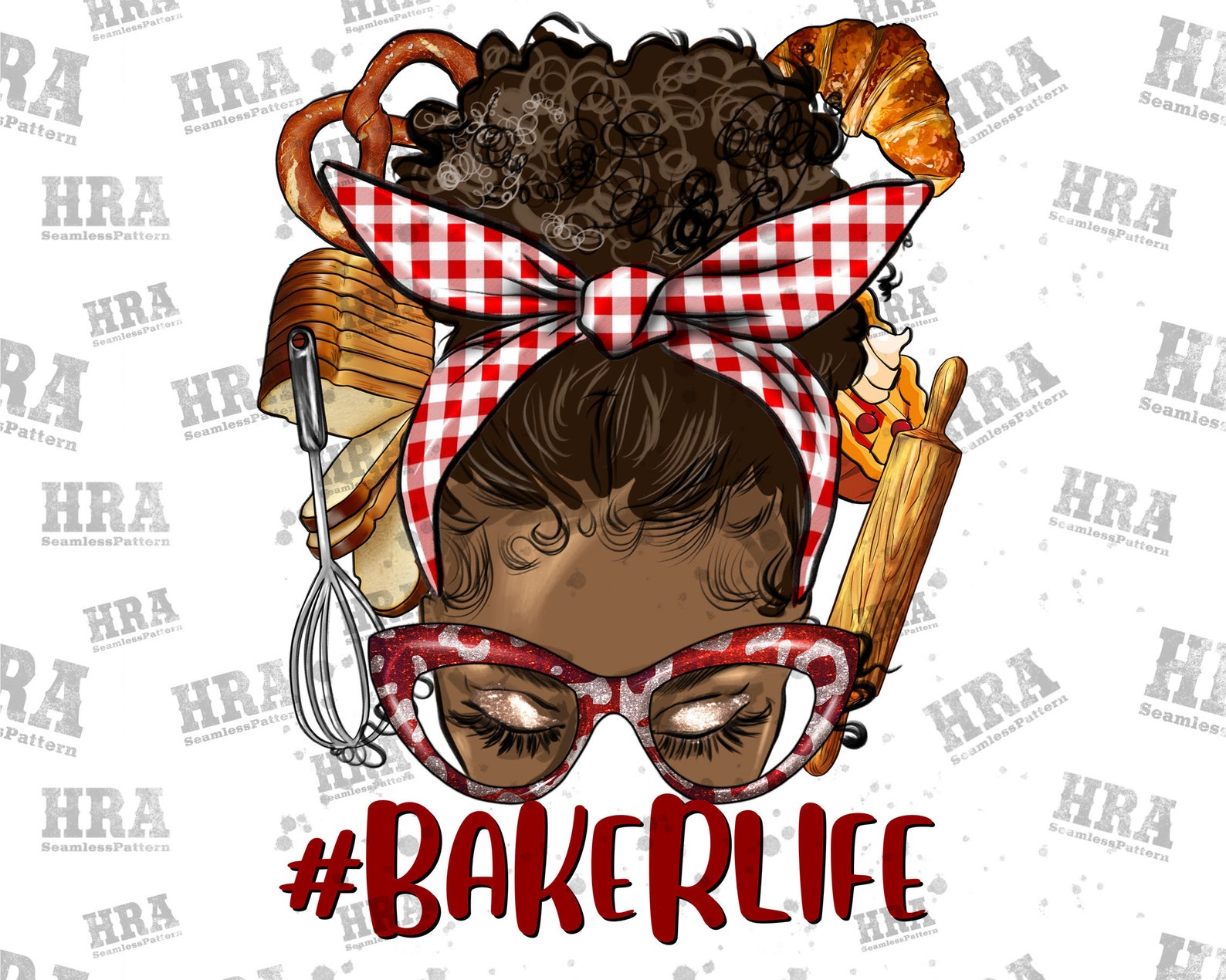 Afro Messy Bun Baker Life Png Sublimation Design Baker Life - Etsy