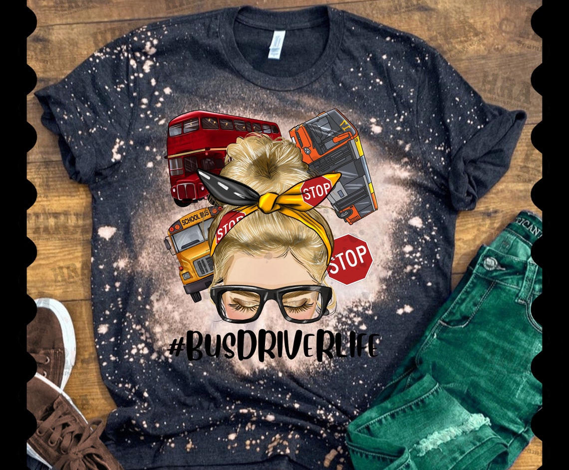 Blonde Messy Bun Bus Driver Life Png Sublimation Design Messy - Etsy