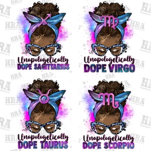 Zodiac Unapologetic Afro Messy Bun Bundle Png, Zodiac Signs Png ...