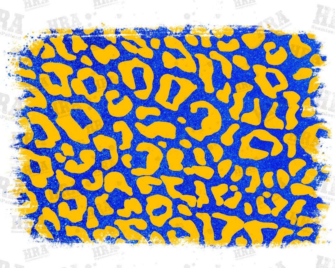 Sorority Color Blue and Yellow Leopard Background Png - Etsy