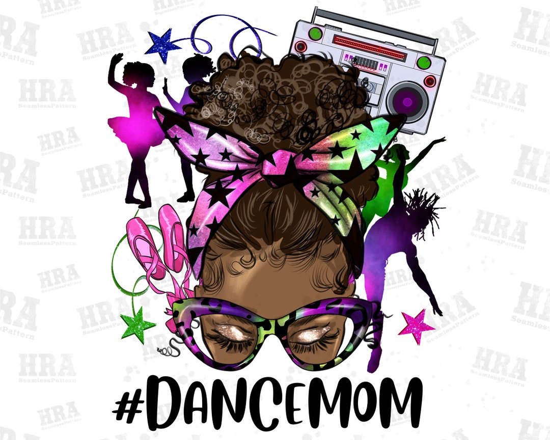 Afro Messy Bun Dance Mom Png Sublimation Design Download, Afro Woman ...