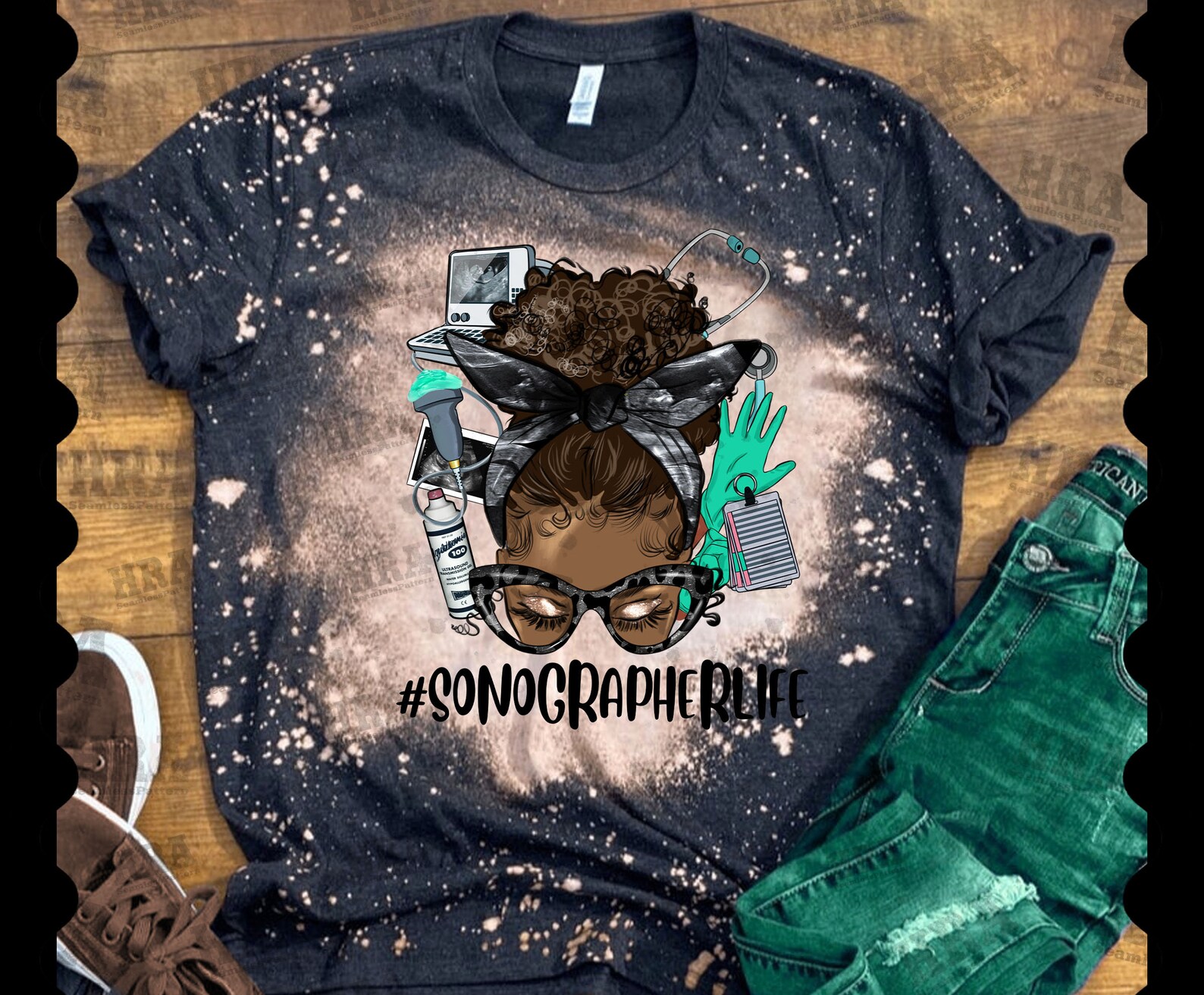 Afro Messy Bun Sonographer Life Png Sublimation Design, Black Woman Png ...