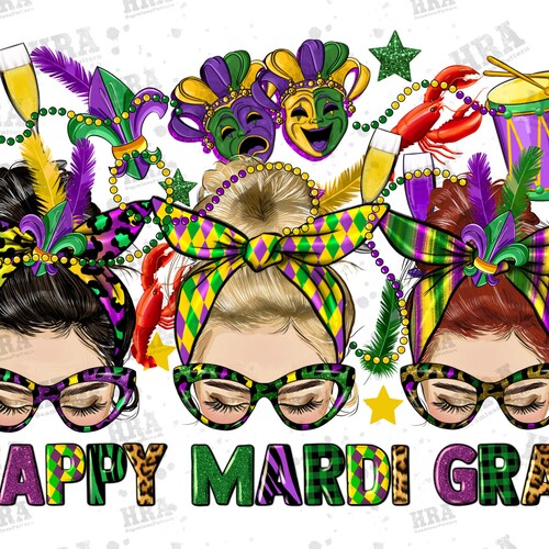 Messy Bun Mardi Gras Mama Png Sublimation Design Download - Etsy