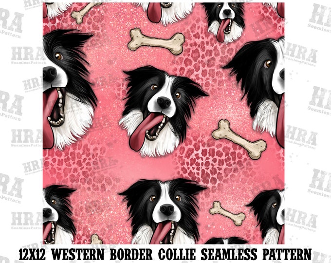 Border Collie Seamless Pattern Png Sublimation Design, Collie Seamless ...