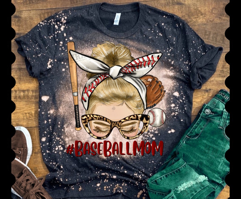 Blonde Messy Bun Baseball Mom Png Sublimation Design Messy - Etsy