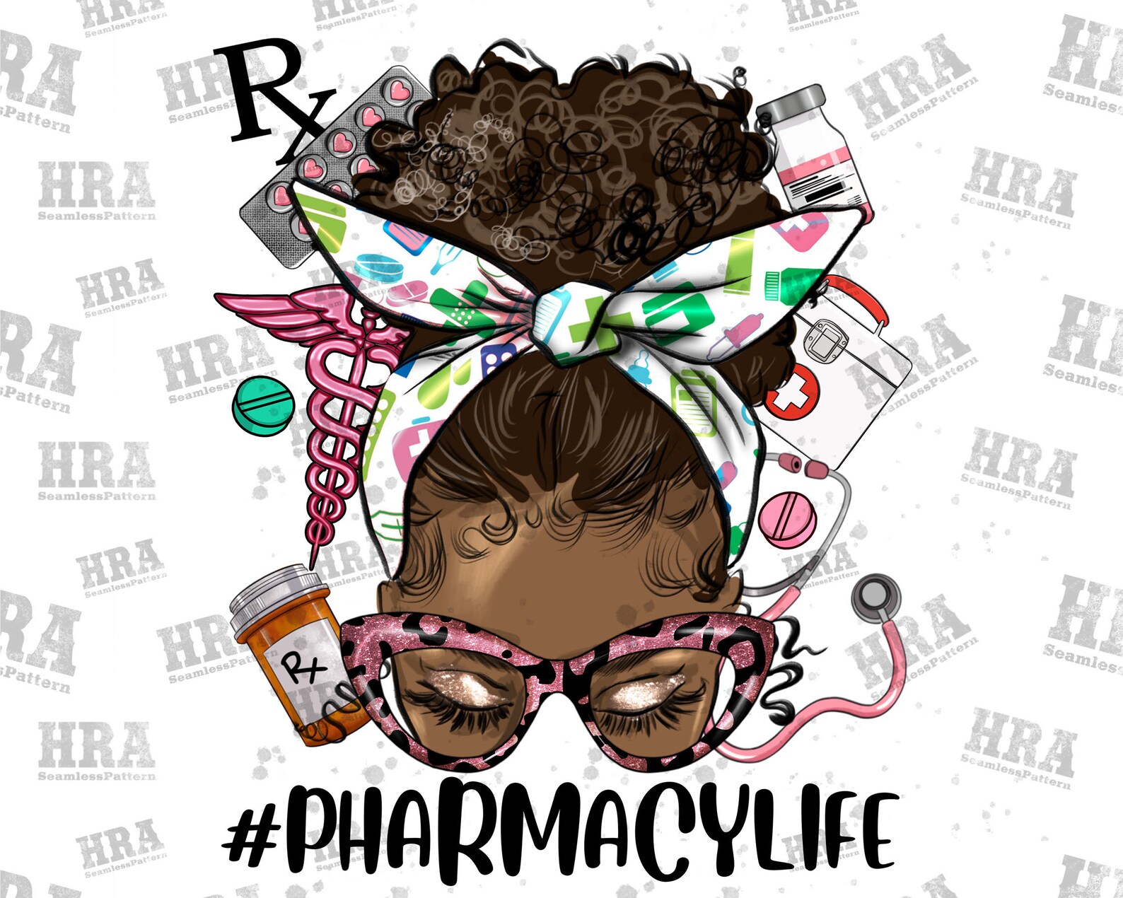 Afro Messy Bun Pharmacy Life Png Sublimation Design Black - Etsy