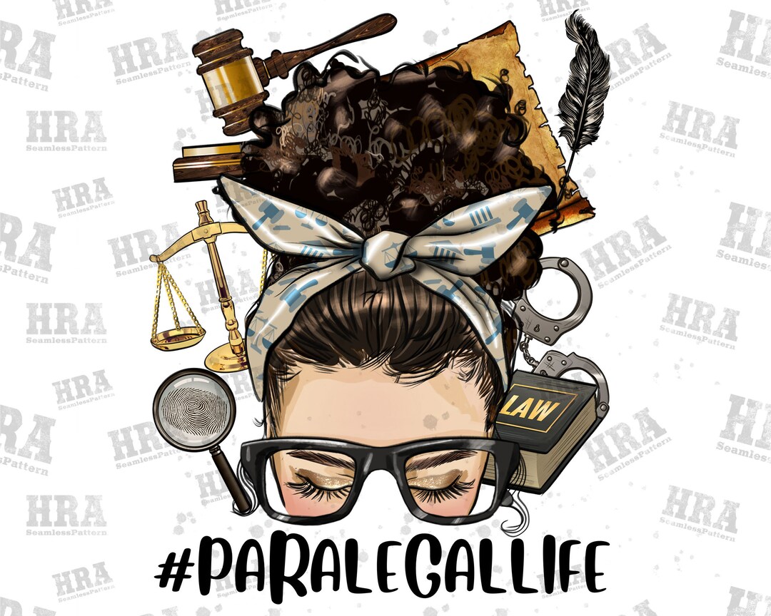 Curly Messy Bun Paralegal Life Png Sublimation Design, Messy Bun ...