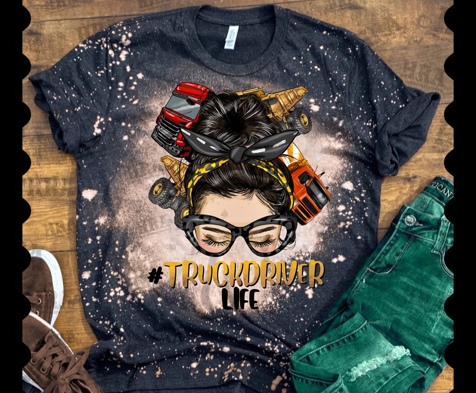 Messy Bun Truck Driver Life Png Sublimation Design Truck - Etsy