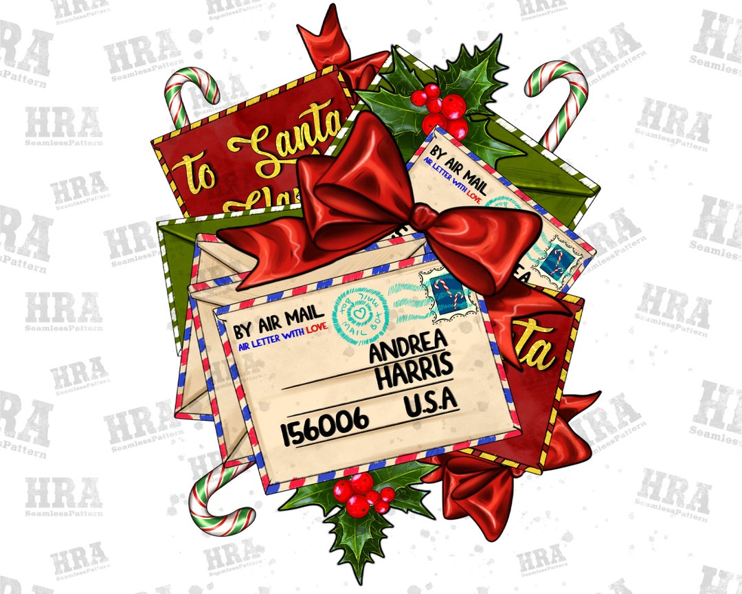 Santas Letter and Candys Png Sublimation Design, Christmas Png, Happy ...