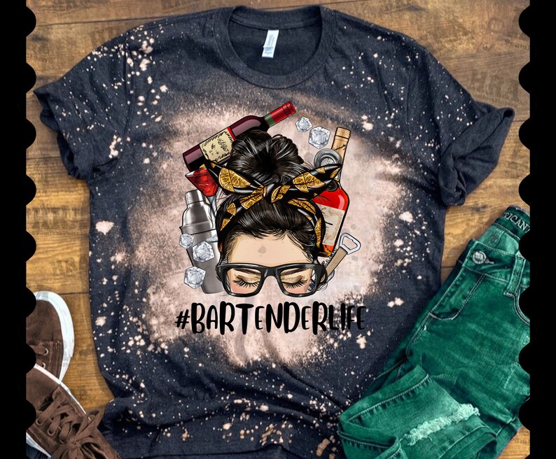 Messy Bun Bartender Life Png Sublimation Design Bartender - Etsy