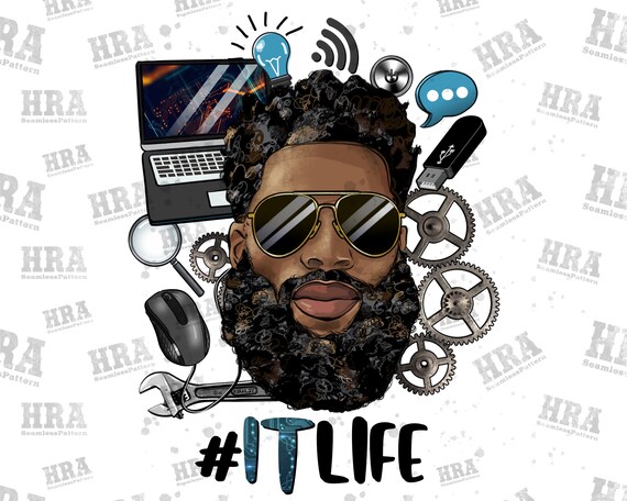 Black Man Information Technology Life Png Sublimation Design - Etsy