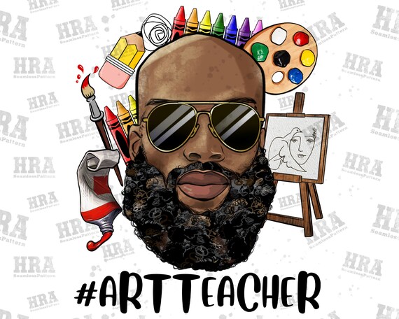 Bald Black Man Art Teacher Png Sublimation Design Afro Man - Etsy