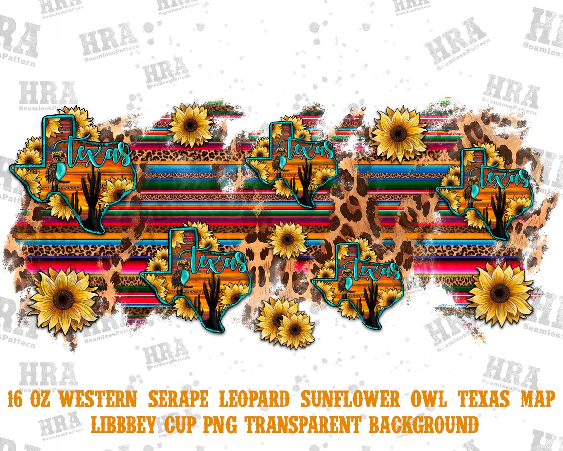 Western Leopard Texas Map Libbey Cup Png Sublimation - Etsy