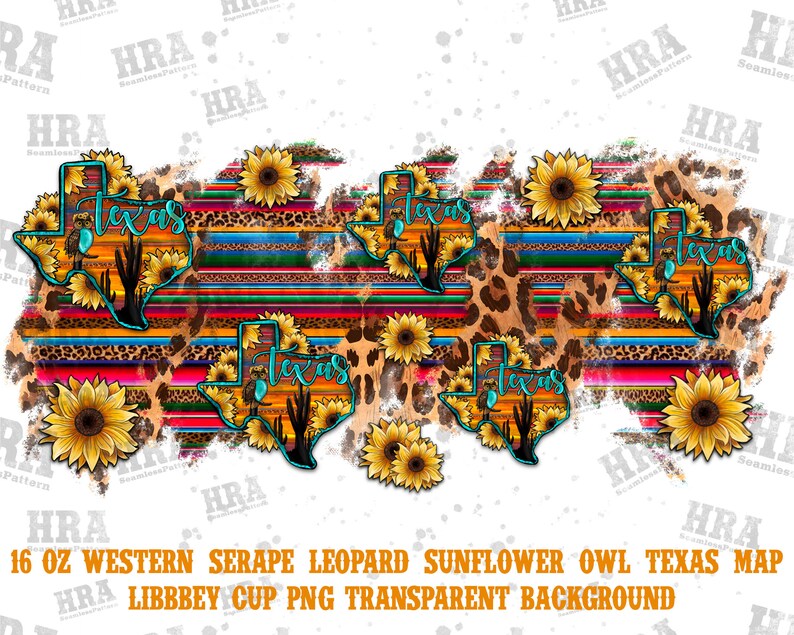 Western Leopard Texas Map Libbey Cup Png Sublimation - Etsy