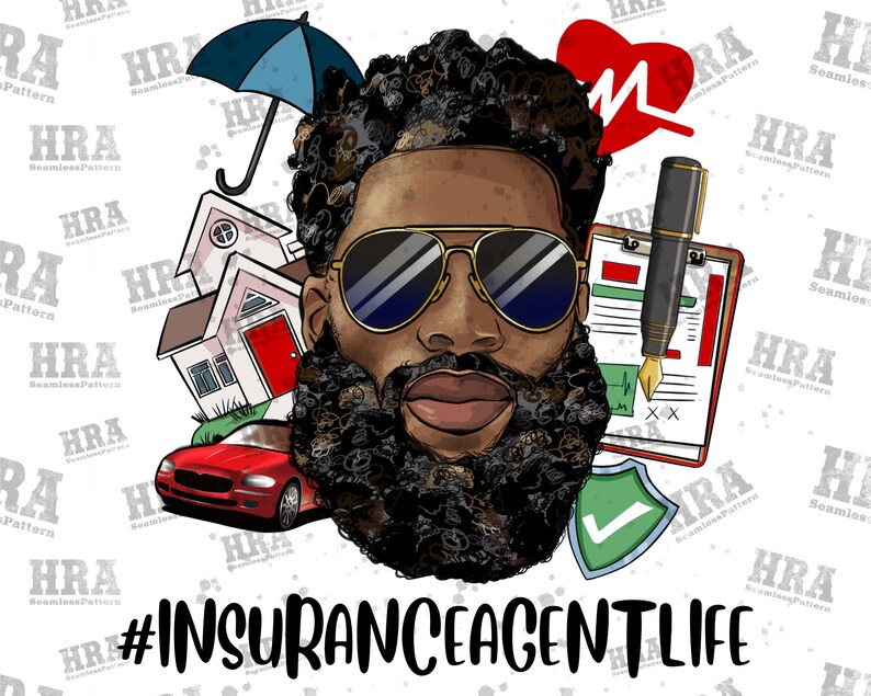 Black Man Insurance Agent Life Png Sublimation Design Afro - Etsy