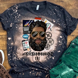 Black Man Program Manager Life Png Sublimation Design, Afro Man Program ...