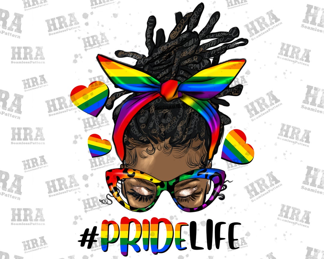 Afro Messy Loc Bun Pride Life Png Sublimation Design, Black Women Pride ...