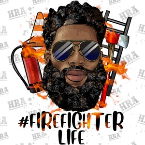 Black Man Firefighter Life Png Sublimation Design, Afro Man Firefighter ...