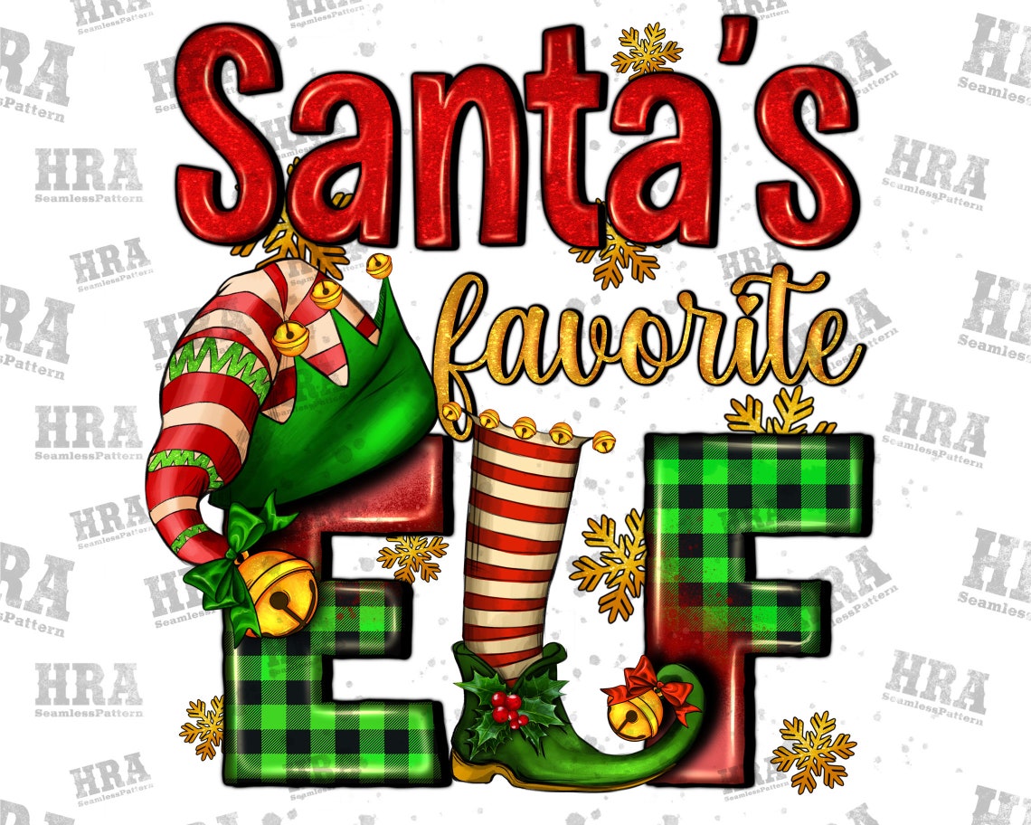 Santa's Favorite Elf Png Sublimation Design, Merry Christmas Png, Happy ...