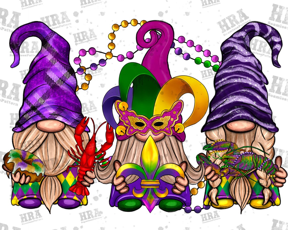 Mardi Gras Gnomies Png Sublimation Design Happy Mardi Gras - Etsy