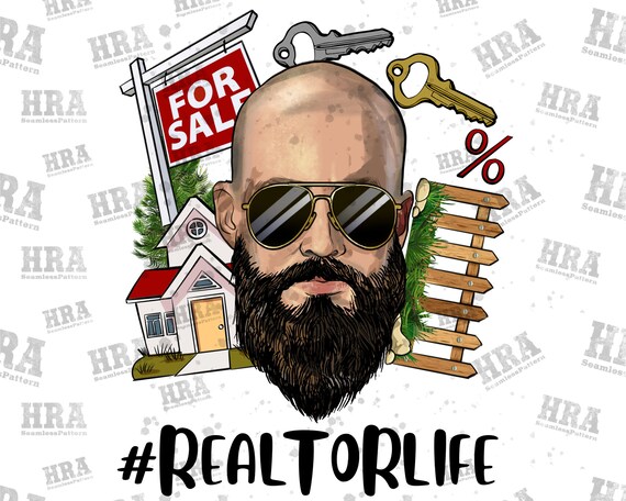 Bald Bearded Man Realtor Life Png Sublimation Design - Etsy