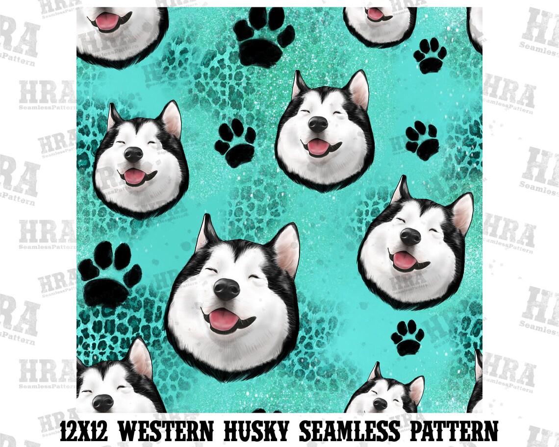 Husky Seamless Pattern Png Sublimation Design Huskyseamless - Etsy
