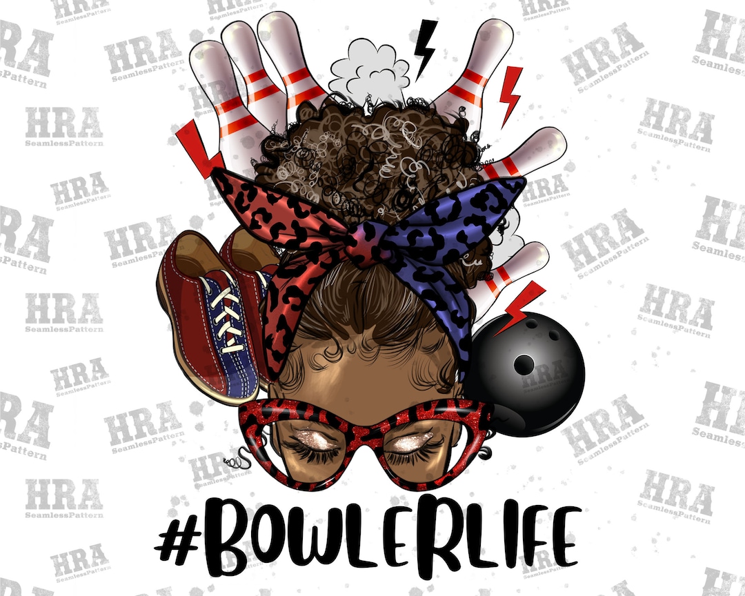 Afro Messy Bun Bowler Life Png Sublimation Design Download, Afro Woman ...