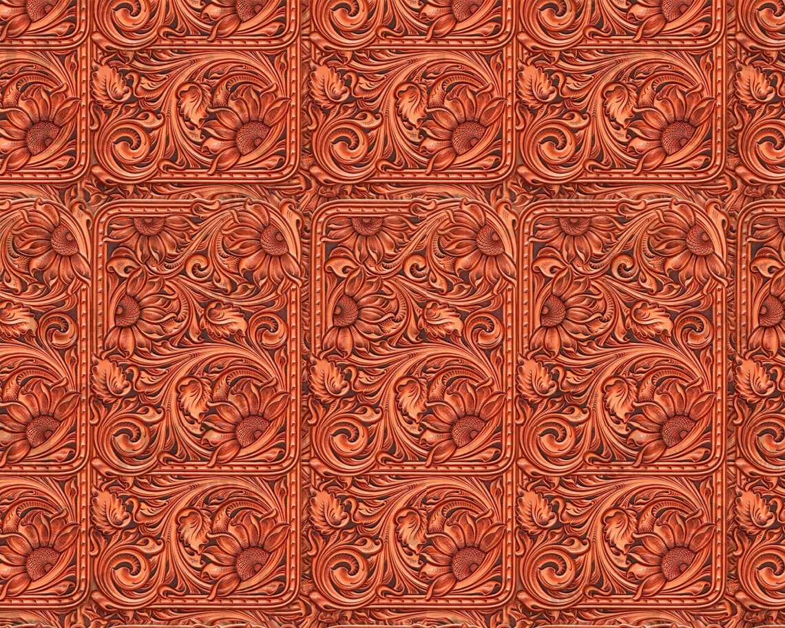 Tooled Leather Seamless Pattern Png Sublimation Design Tooled - Etsy
