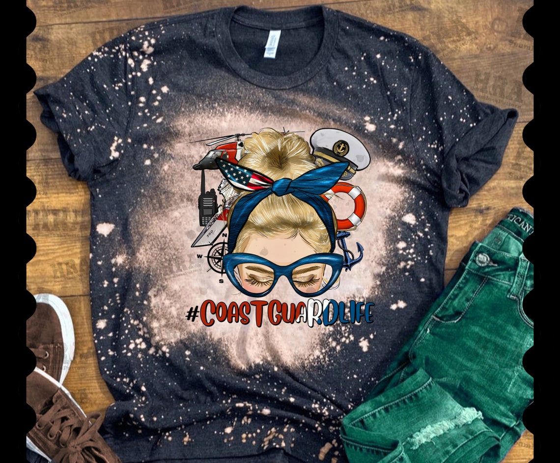 Blonde Messy Bun Coast Guard Life Png Sublimation Design - Etsy
