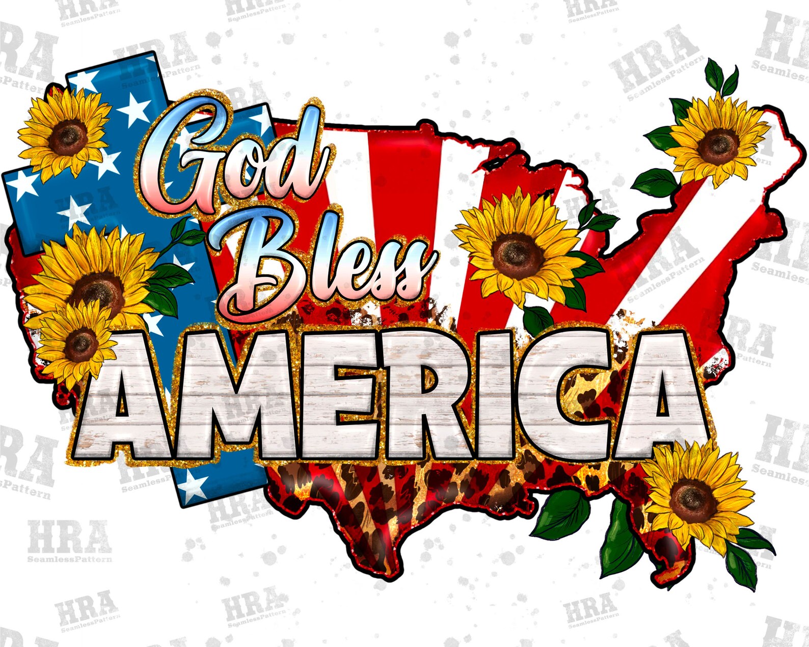 Western God Bless America Map Png Sublimation Design - Etsy
